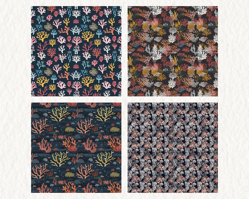 Coral Reef Pattern Seamless Digital Papers Printable Scrapbook Paper ...