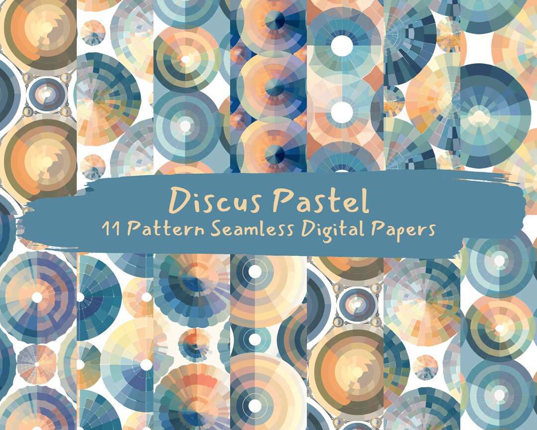 Discus Pastel Pattern Seamless Digital Papers - Printable Scrapbook ...