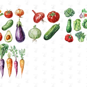 Watercolor Vegetables Printable Clipart, Png Format, Transparent ...