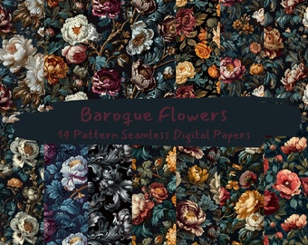 Seamless Printable Baroque Papers | Commercial Use | Seamless Patterns ...