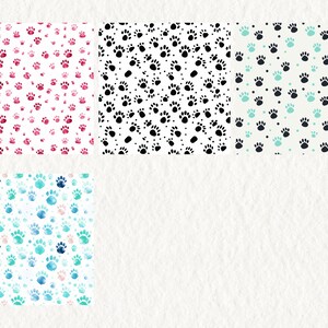 Dog Paw Print Seamless Digital Papers - Tile Patterns Printable ...