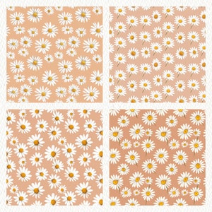 Spring Floral Daisy Pattern Seamless Digital Papers - Printable ...