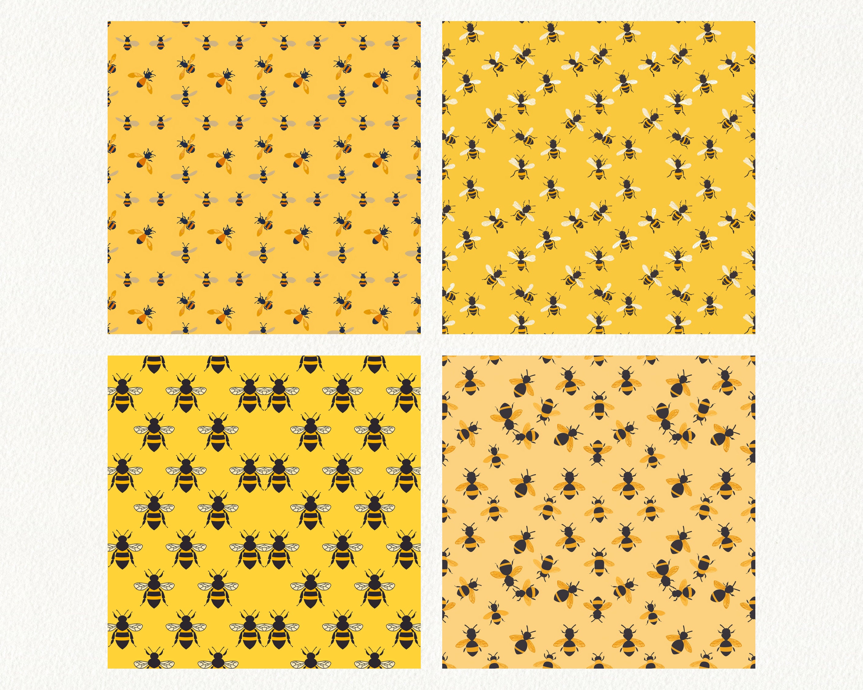 Honeycomb and Bees Pattern Seamless Digital Papers - Printable ...