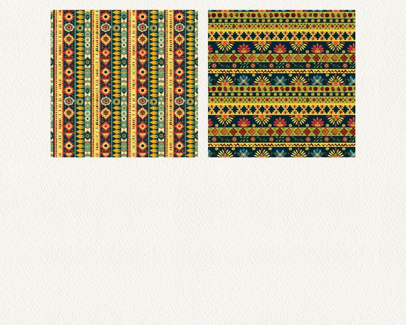 Mexican Border Pattern Seamless Digital Papers - Printable Scrapbook ...
