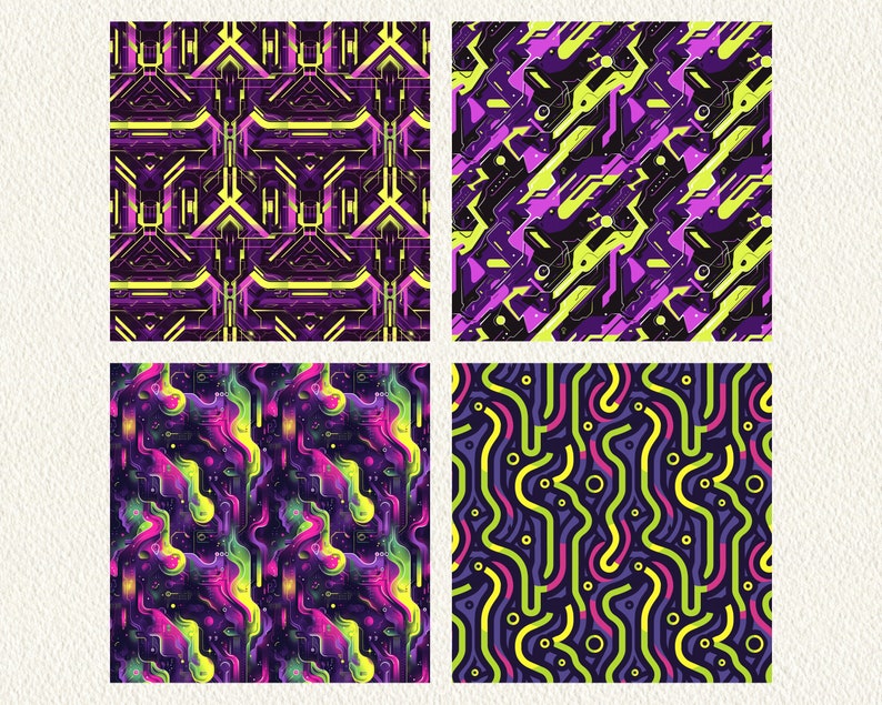 Futuristic Evangelion Design Pattern Seamless Digital Papers ...