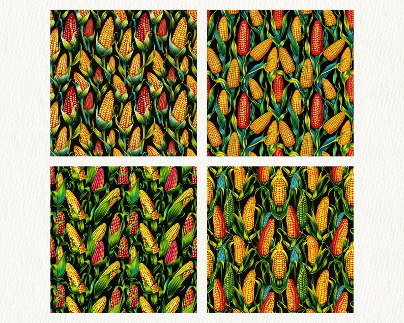 Corn Backgrounds Pattern Seamless Digital Papers Printable Scrapbook ...