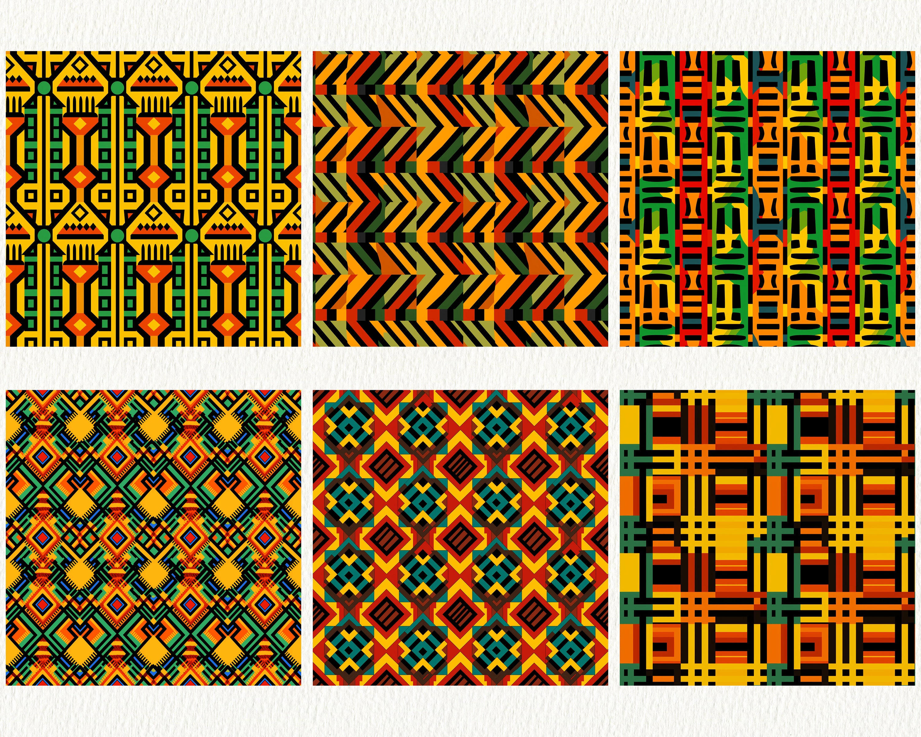 African Kente Pattern Seamless Digital Papers Tile Patterns Printable ...
