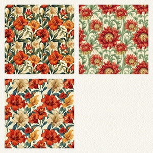 Peruvian Blooms Pattern Seamless Digital Papers - Printable Scrapbook ...