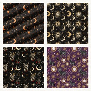 Celestial Magic Pattern Seamless Digital Papers - Printable Scrapbook ...