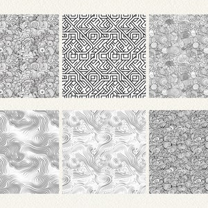 Contour Pattern Digital Papers - Seamless Tile Patterns Printable ...