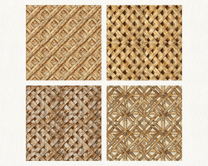 Bahama Rattan Lattice Pattern Seamless Digital Papers - Printable ...