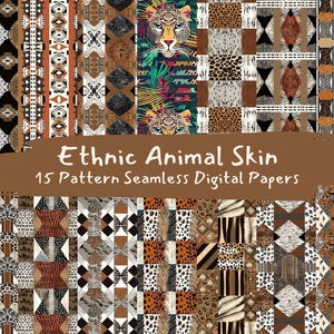 Ethnic Animal Skin Pattern Seamless Digital Papers - Printable ...
