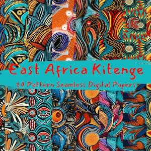East Africa Kitenge Pattern Seamless Digital Papers - Tile Patterns ...