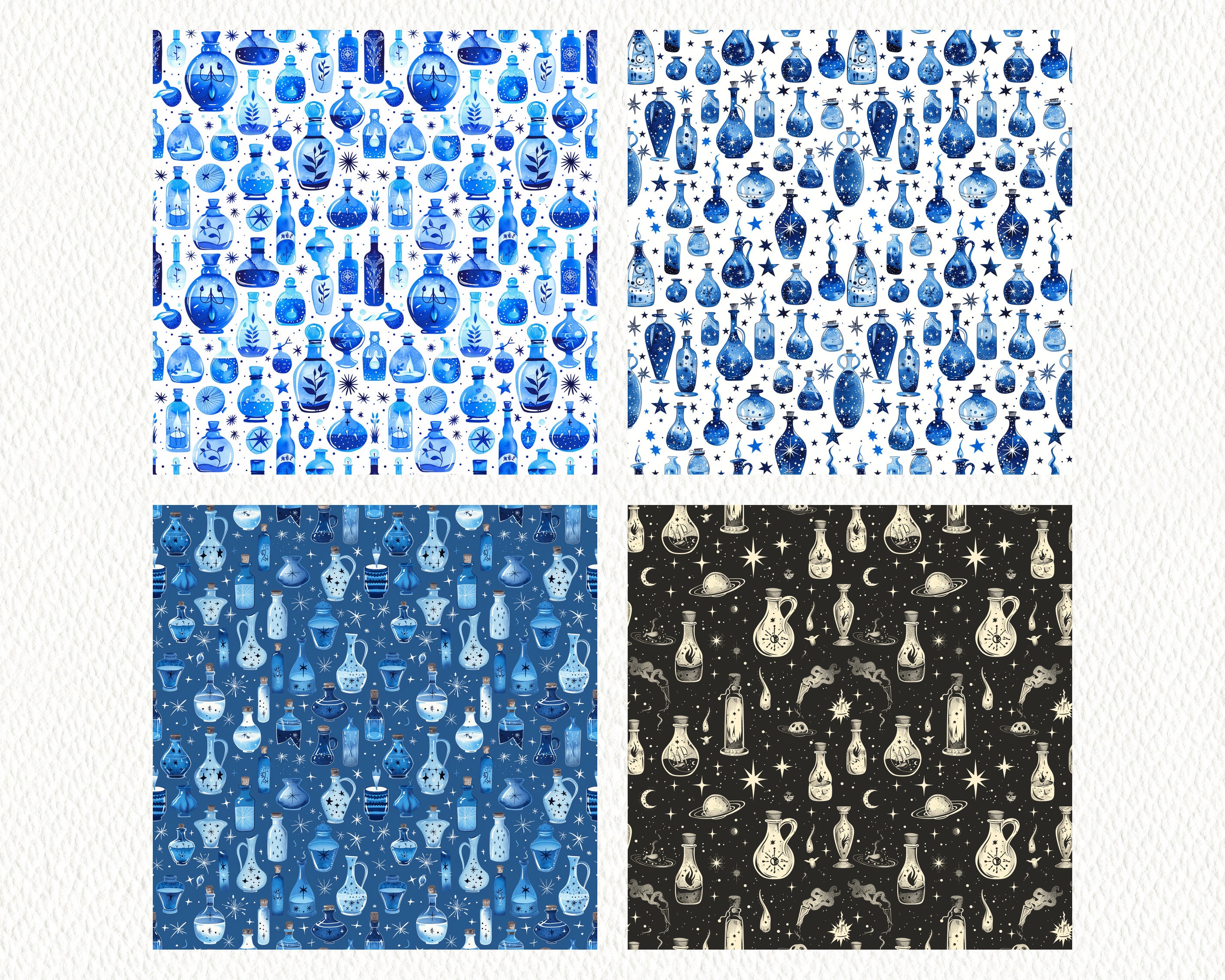 Magic Potion Pattern Seamless Digital Papers Printable Scrapbook Paper ...