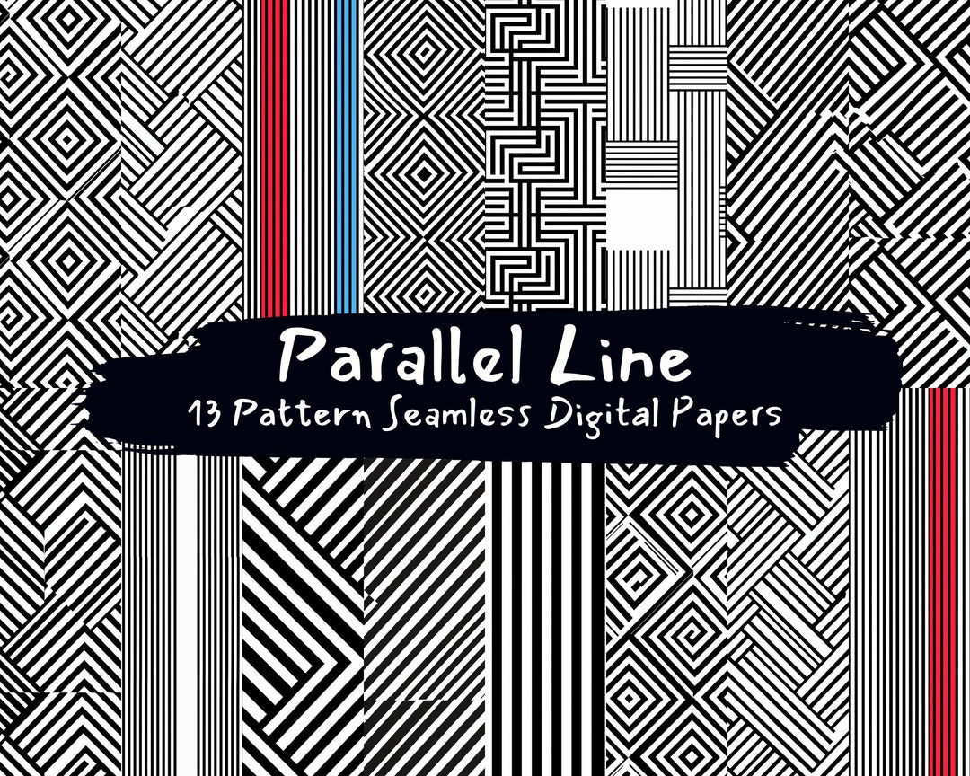 Parallel Line Pattern Seamless Digital Papers - Tile Patterns Printable ...