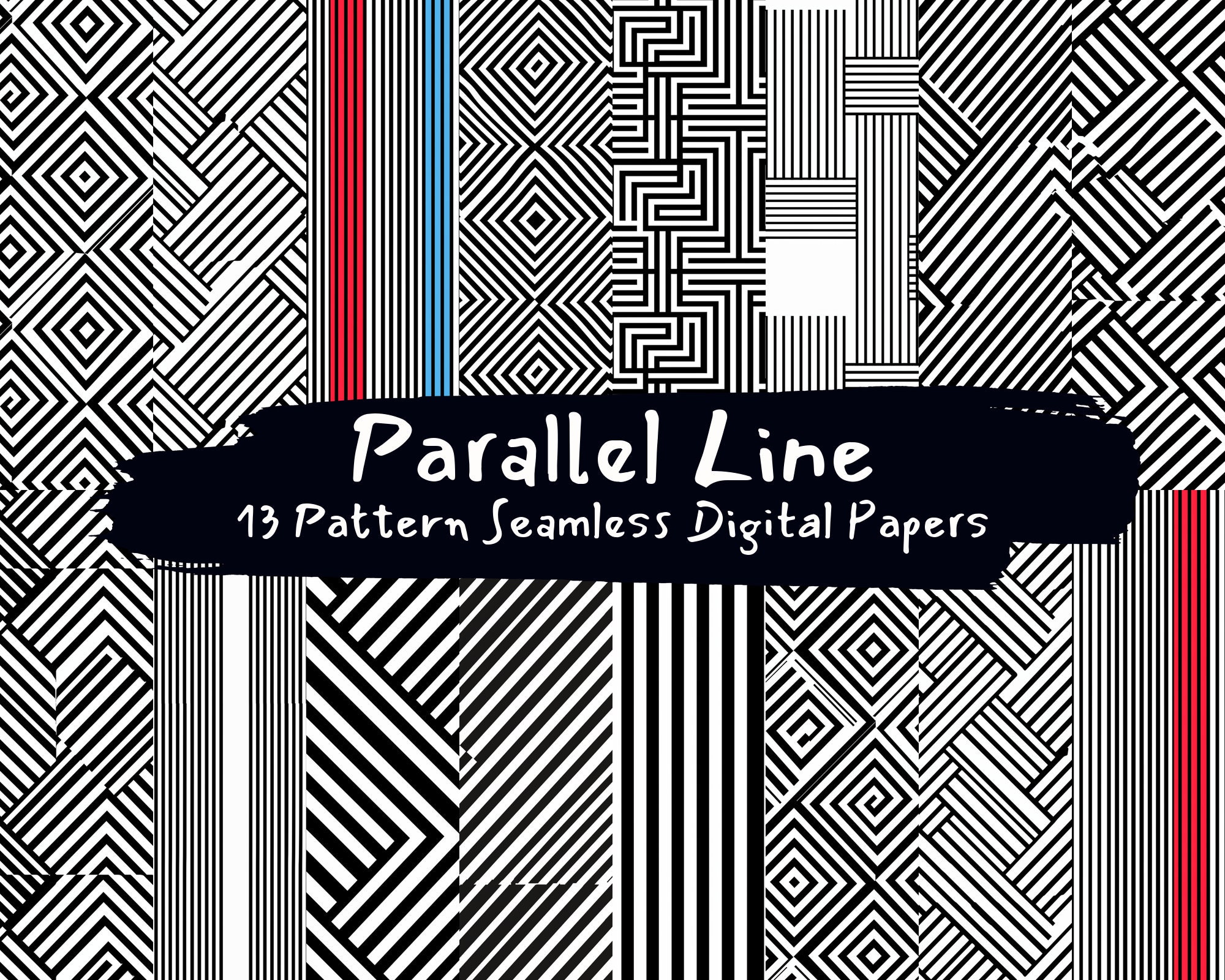 Parallel Line Pattern Seamless Digital Papers Fliesenmuster zum ...