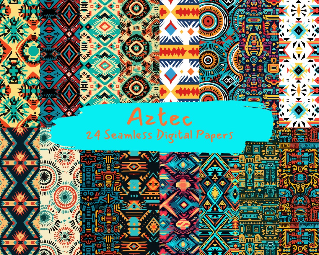 Aztec Seamless Digital Papers - Seamless Tile Patterns Printable Paper ...
