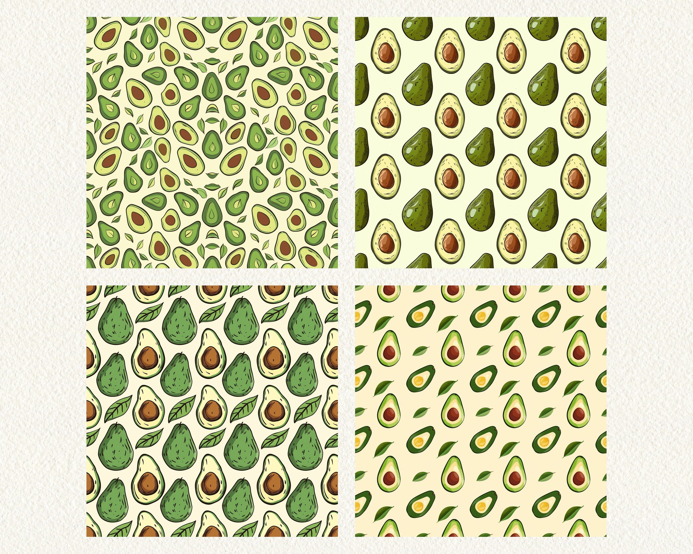 Avocado Avocado Pattern Seamless Digital Papers Printable Scrapbook ...