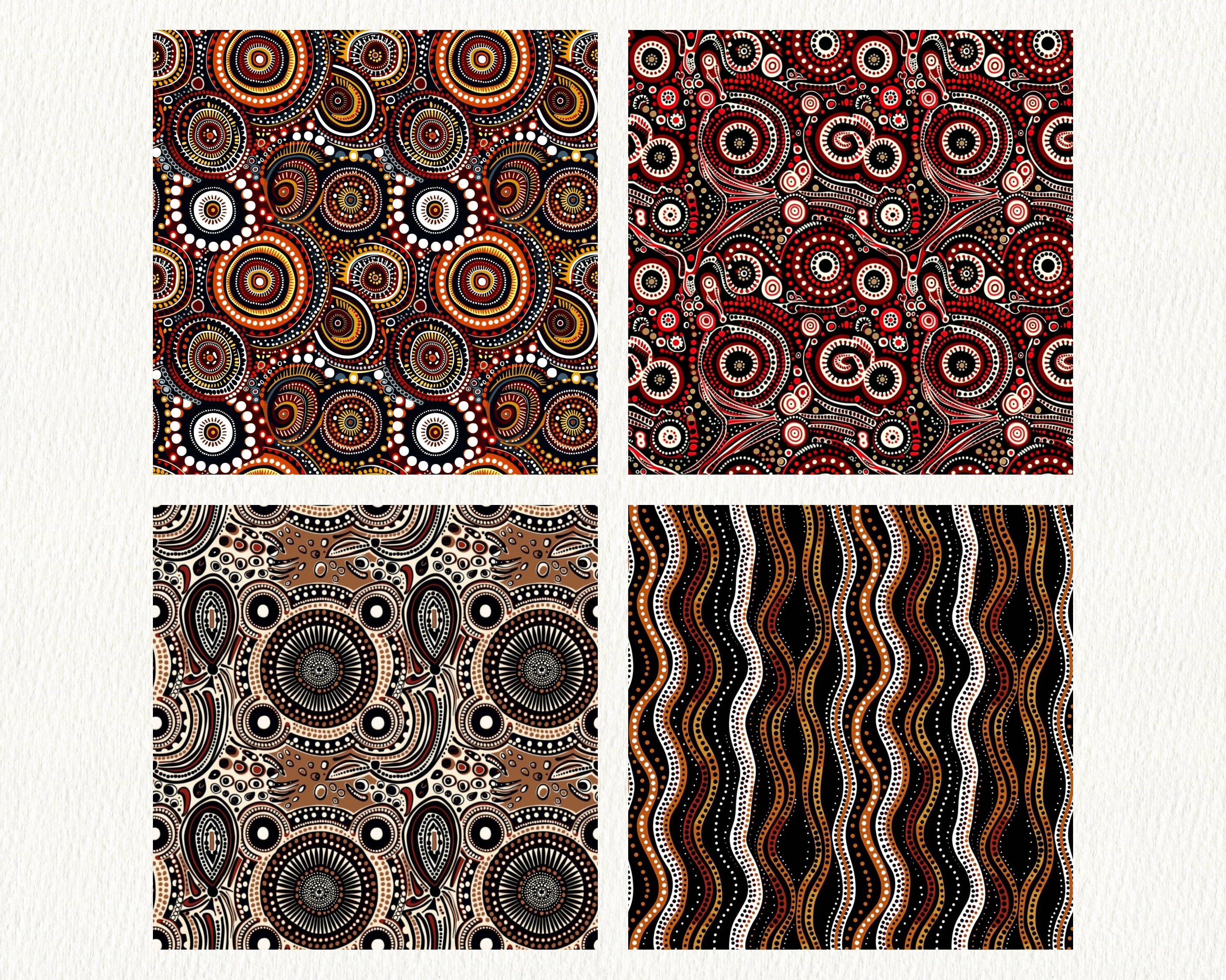Aboriginal Vectors Pattern Seamless Digital Papers Printable Scrapbook ...