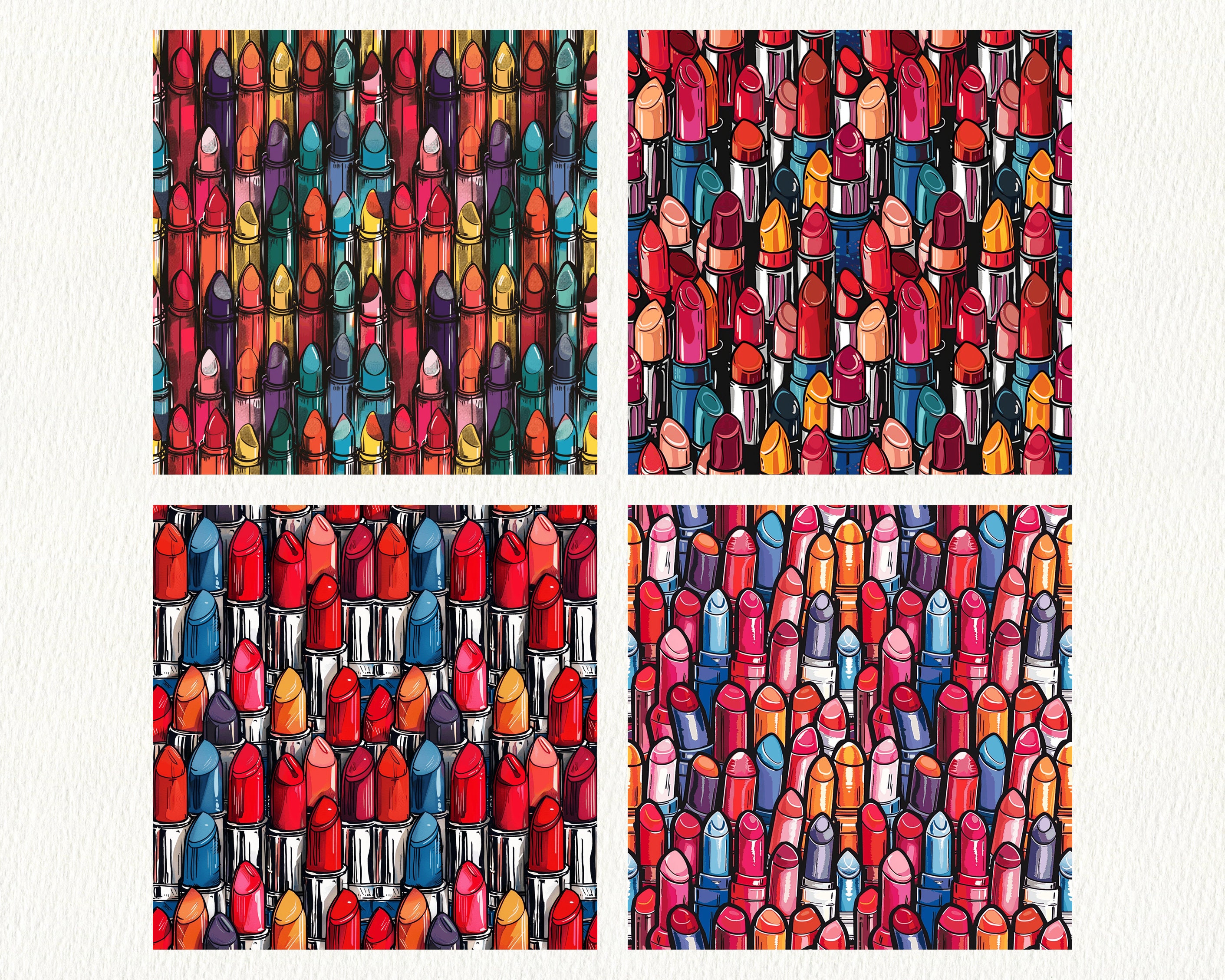 Lipstick Crayon Pattern Seamless Digital Papers - Printable Scrapbook ...