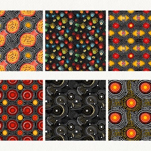 Aboriginal Dot Pattern Seamless Digital Papers - Tile Patterns ...