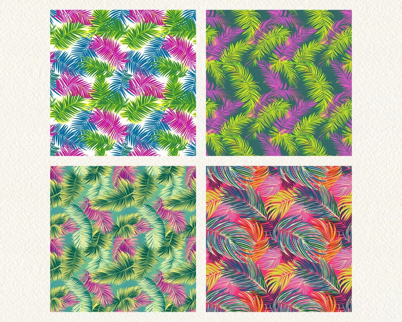 Palm Leaf Avant Garde Pattern Seamless Digital Papers - Printable ...