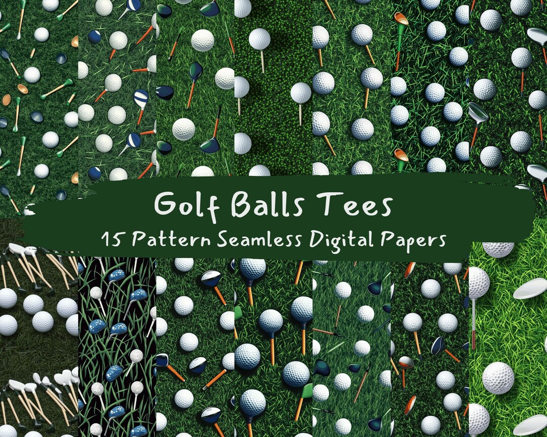 Golf Balls Tees Pattern Seamless Digital Papers - Printable Scrapbook ...