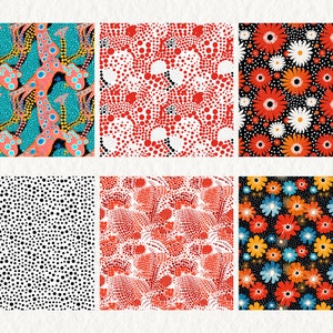 30 Yayoi Kusama Seamless Digital Papers Tile Patterns Printable Paper ...