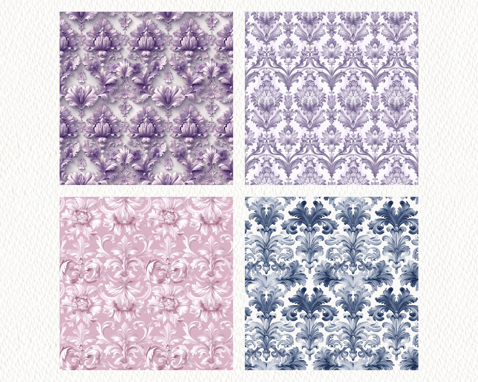 Baroque Delicacy Pattern Seamless Digital Papers - Printable Scrapbook ...