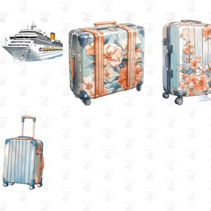 Watercolor Travel Printable Clipart, Png Format, Transparent Background ...