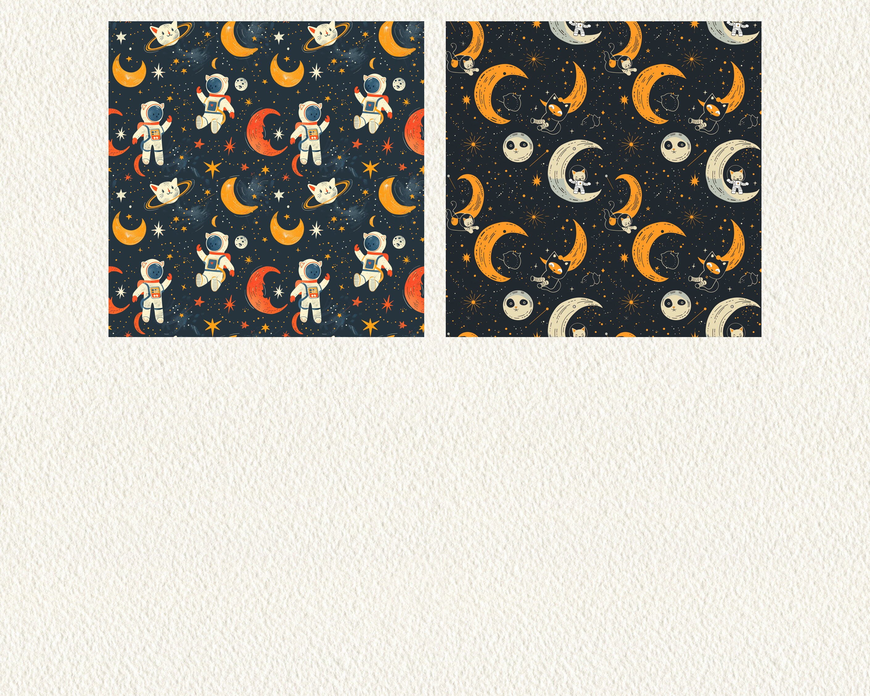 Cats in Space Pattern Seamless Digital Papers - Printable Scrapbook ...