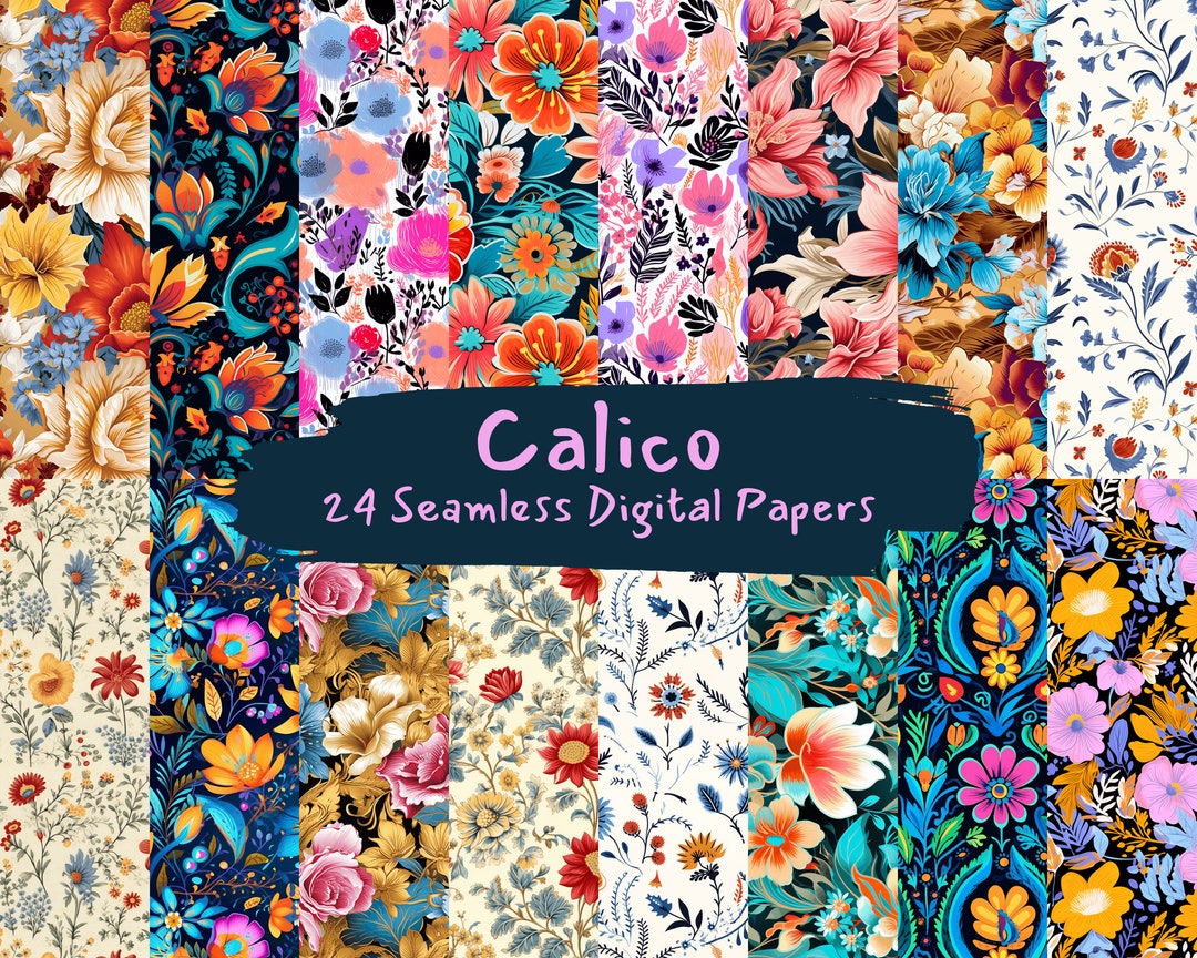 Calico Seamless Digital Papers - Seamless Tile Patterns Printable ...