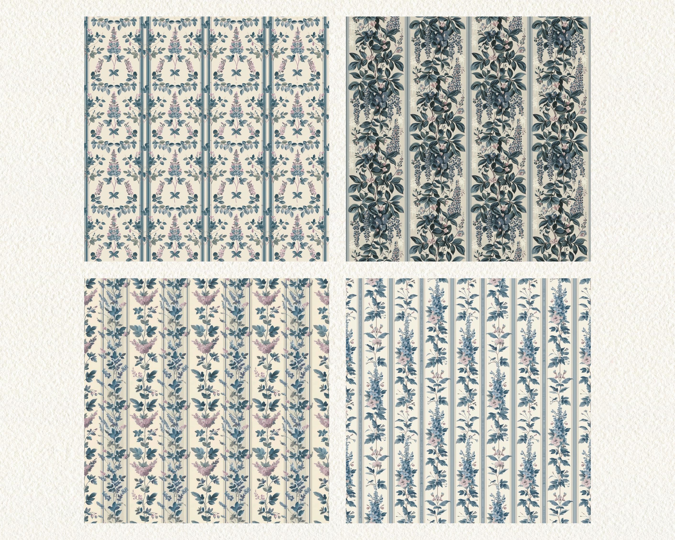 Bridgerton Wisteria Pattern Seamless Digital Papers - Printable ...