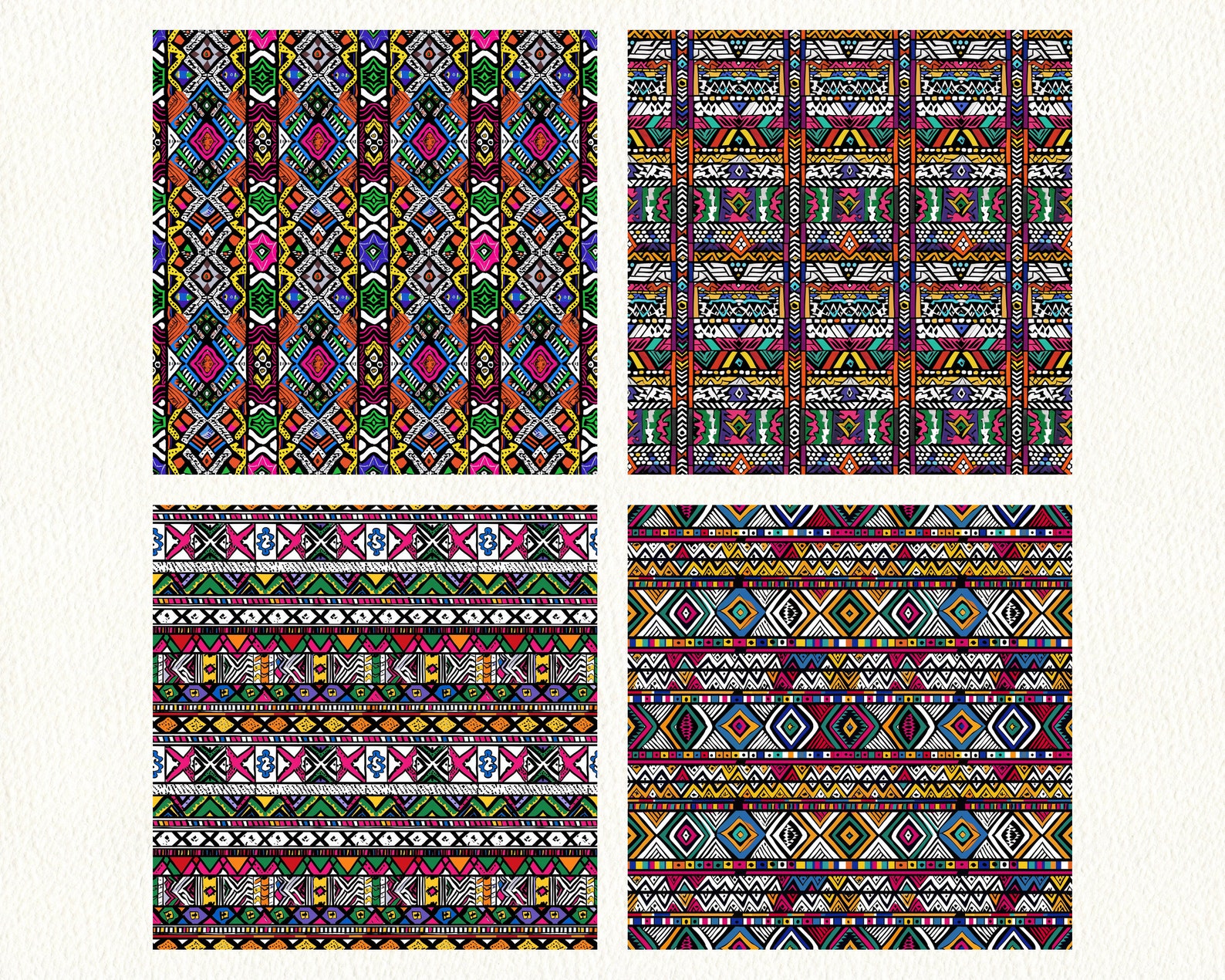 Zulu Triba Pattern Seamless Digital Papers - Printable Scrapbook Paper ...
