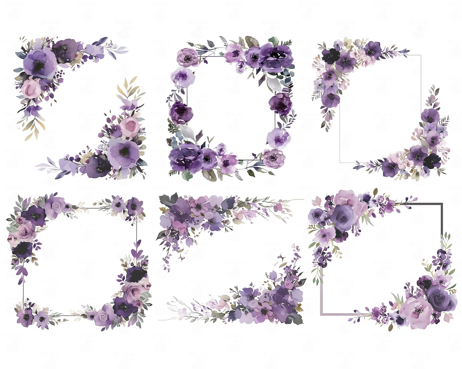 Lilac Borders Printable Clipart, Png Format, Transparent Background ...