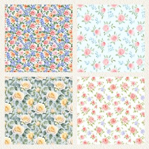 Hand Painted Roses Pattern Seamless Digital Papers - Printable ...