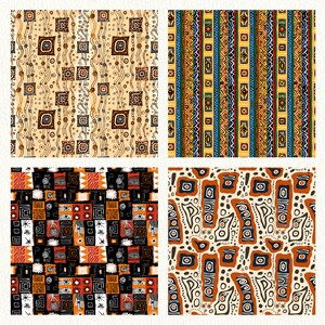 South African Art Pattern Seamless Digital Papers Printable Scrapbook ...