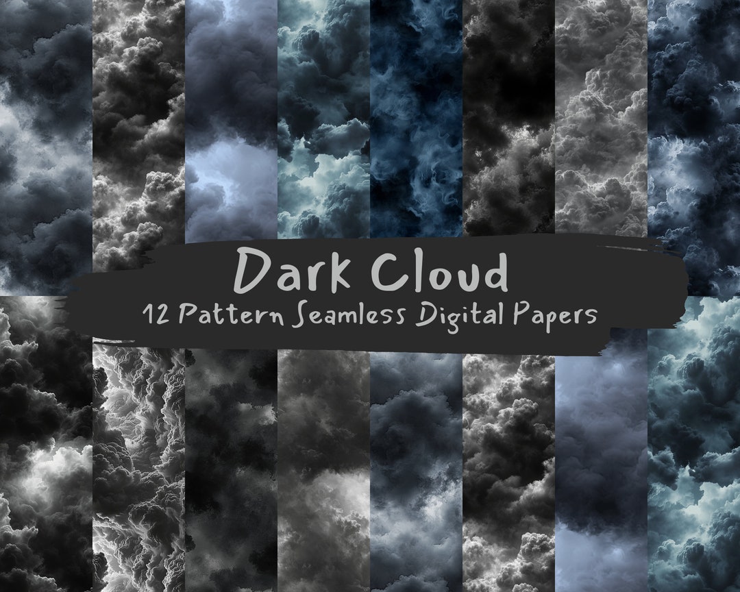 Dark Cloud Pattern Seamless Digital Papers - Tile Patterns Printable ...