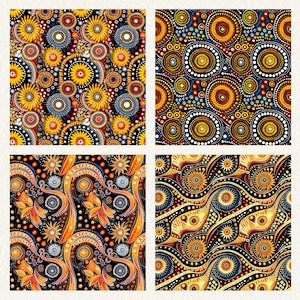 Australian Aboriginal Art Pattern Seamless Digital Papers - Printable ...