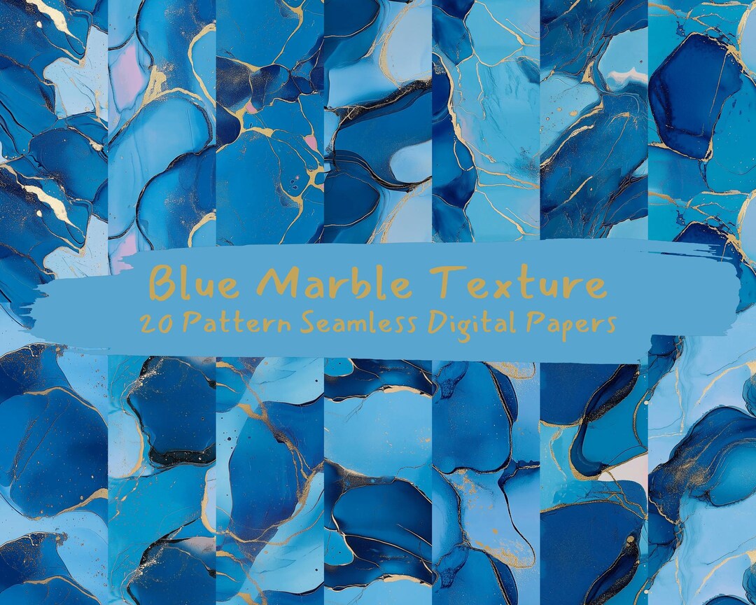 Blue Marble Texture Pattern Seamless Digital Papers - Printable ...