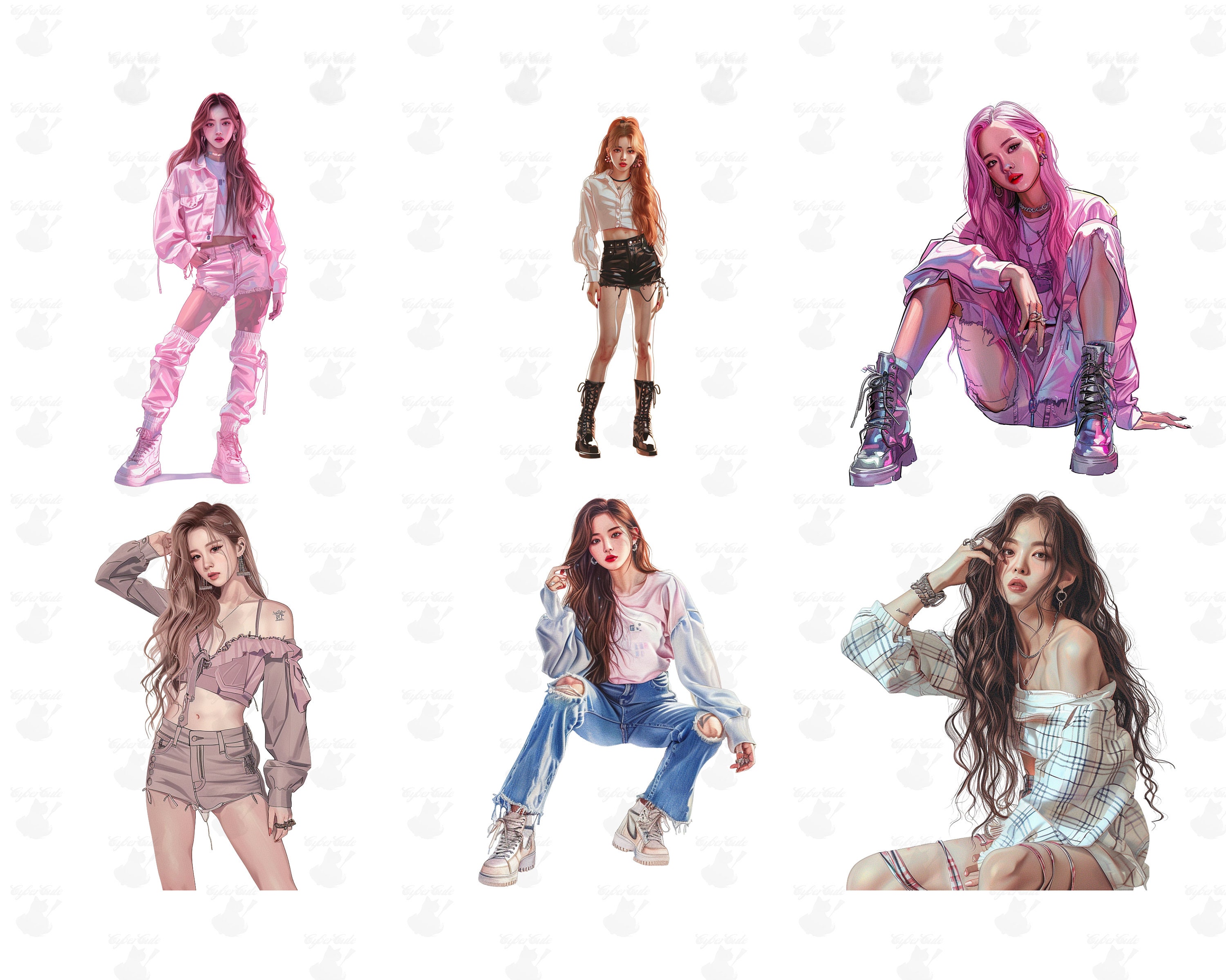 Kpop Singer Digital Printable Clipart Bundle in PNG Format Transparent ...