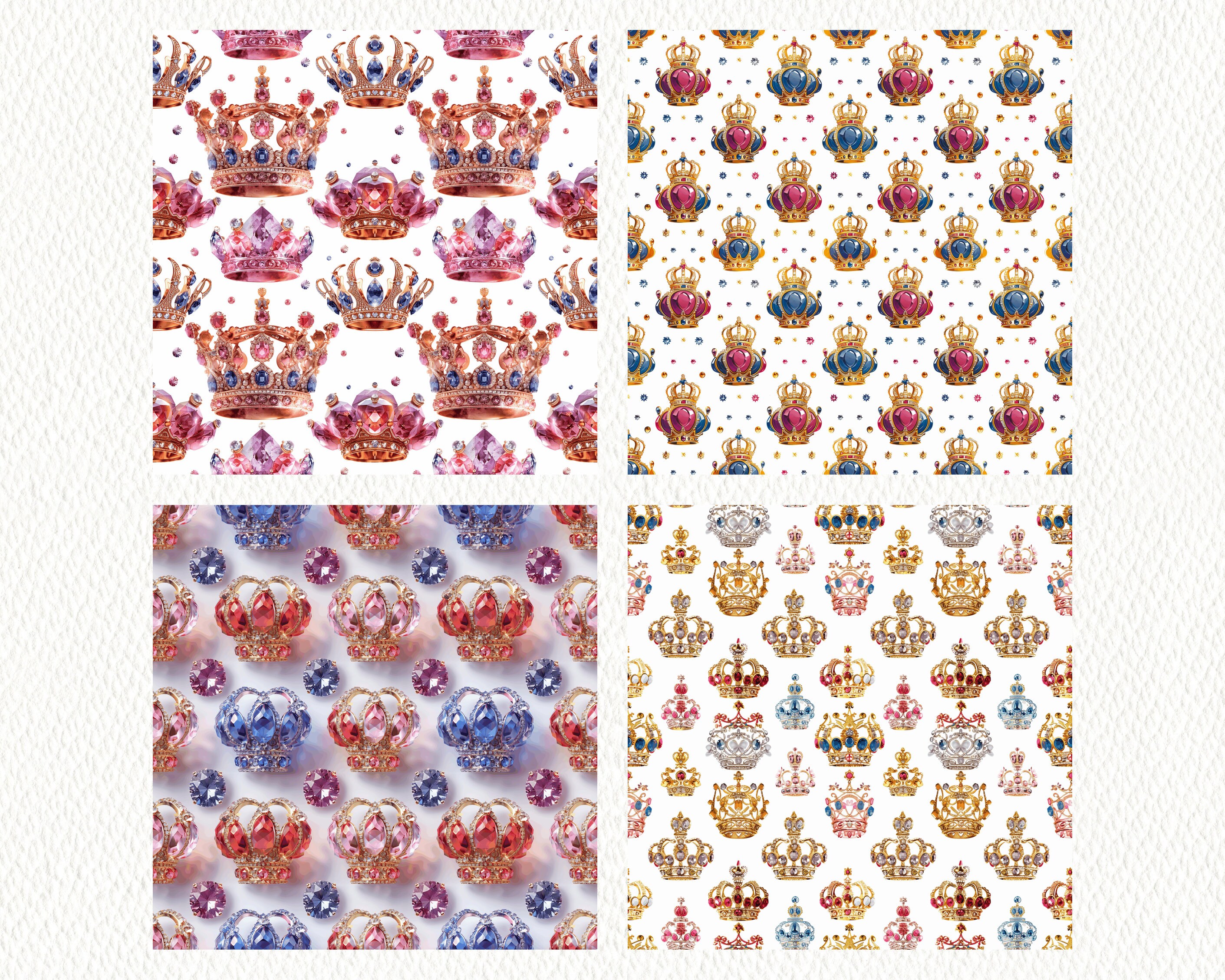 British Crowns Pattern Seamless Digital Papers Printable Scrapbook ...