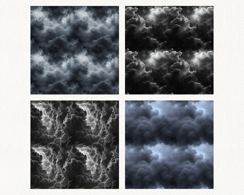 Dark Cloud Pattern Seamless Digital Papers Tile Patterns Printable ...