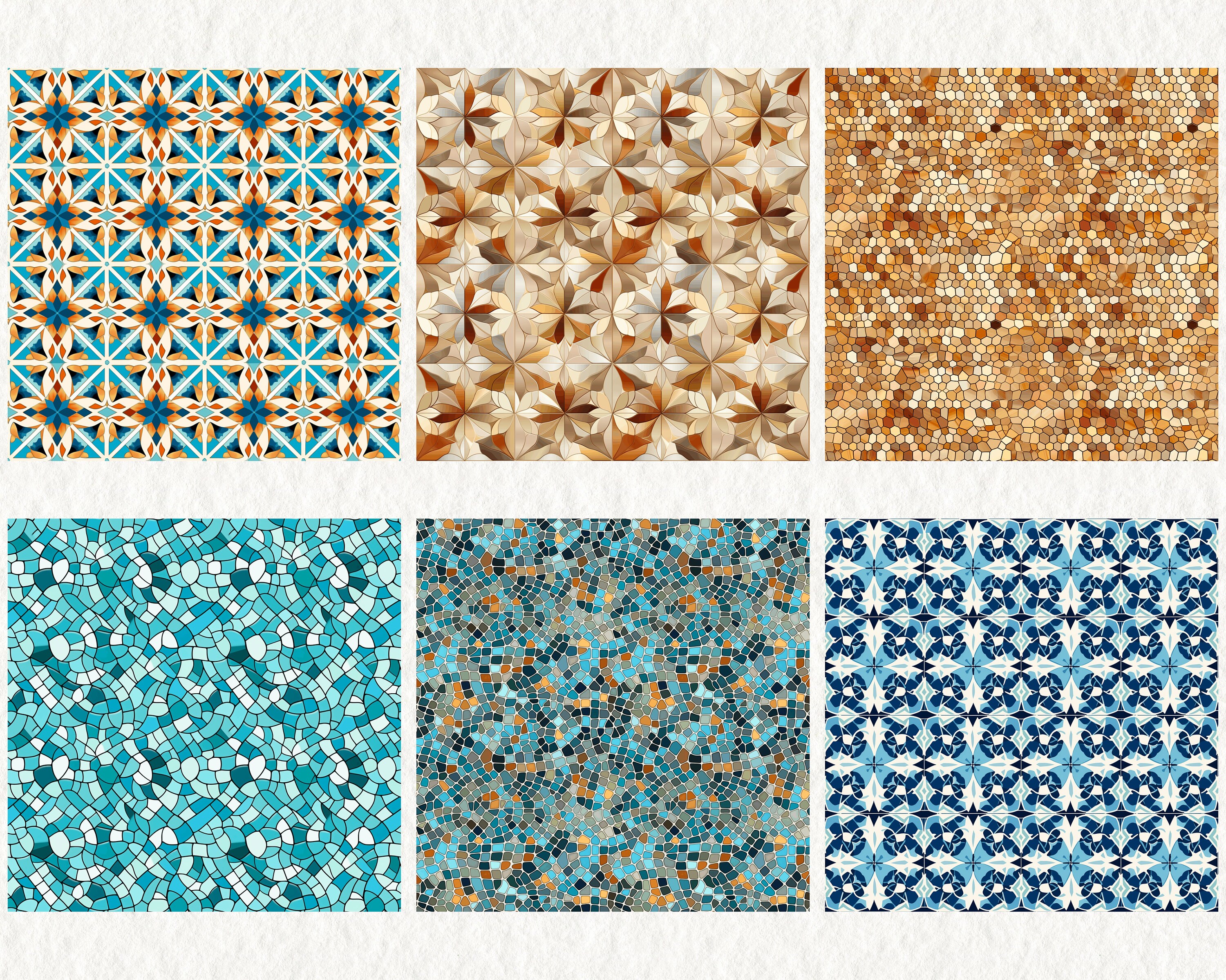 Mosaic Pattern Seamless Digital Paper Pack - Scrapbooking & Crafts ...