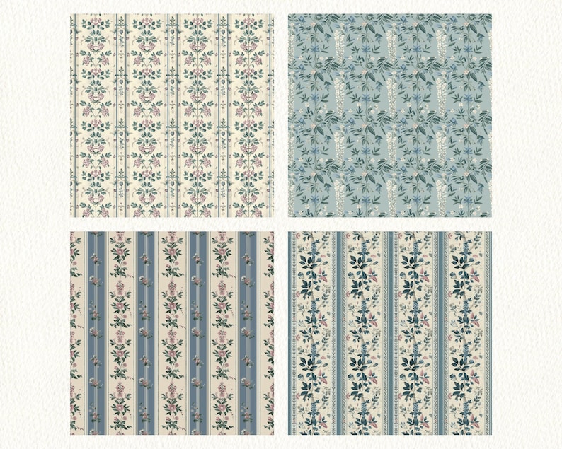 Bridgerton Wisteria Pattern Seamless Digital Papers - Printable ...