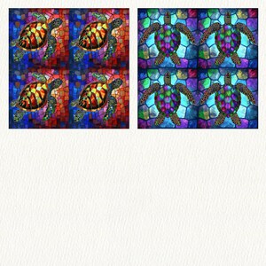 Mosaic Sea Turtle Pattern Seamless Digital Papers - Tile Patterns ...