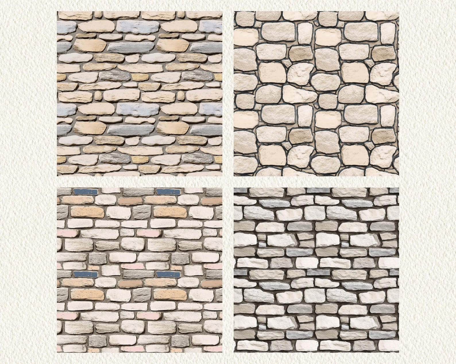 Modern Style Stone Pattern Seamless Digital Papers - Printable ...