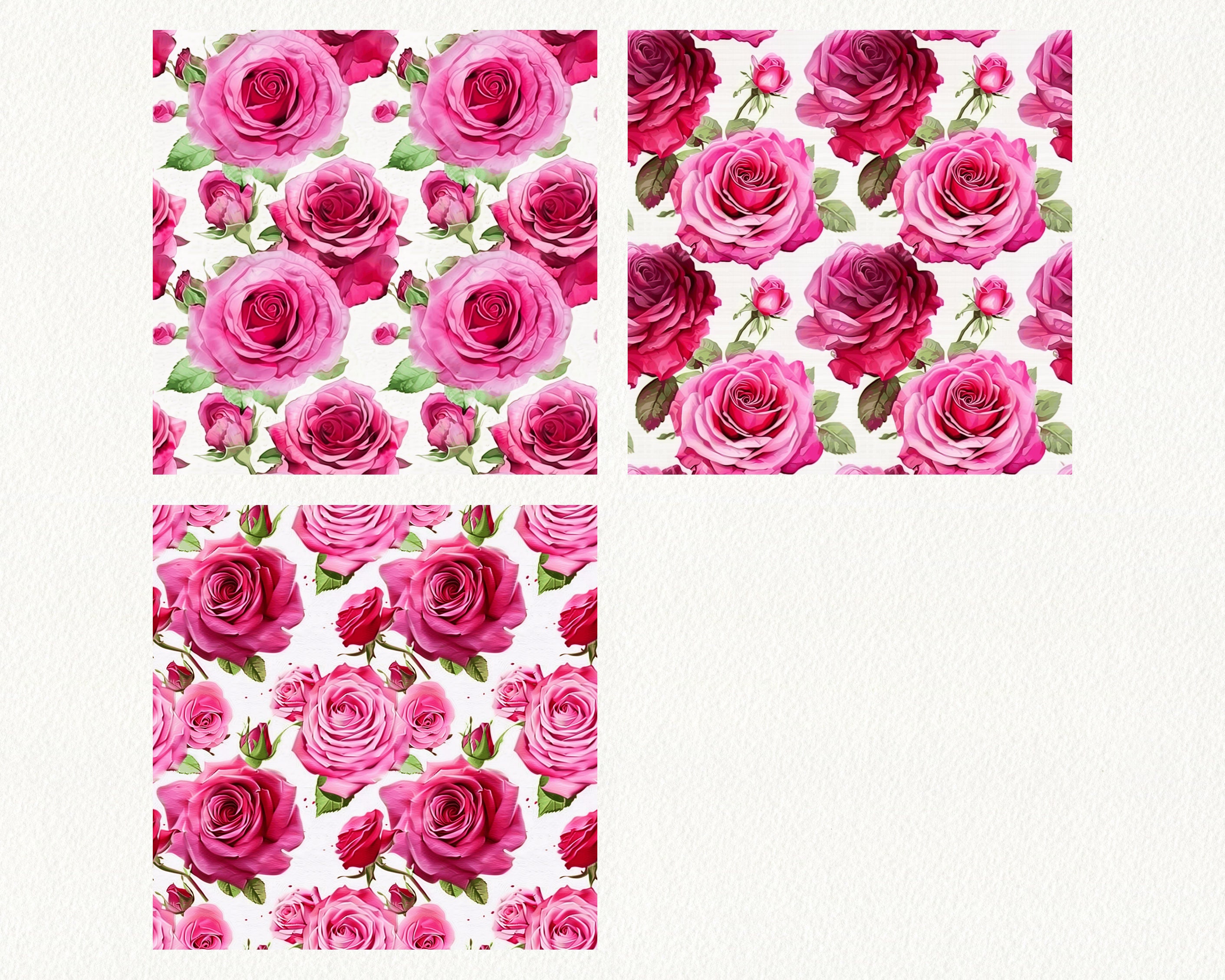 Watercolor Hot Pink Roses Pattern Seamless Digital Papers Printable ...