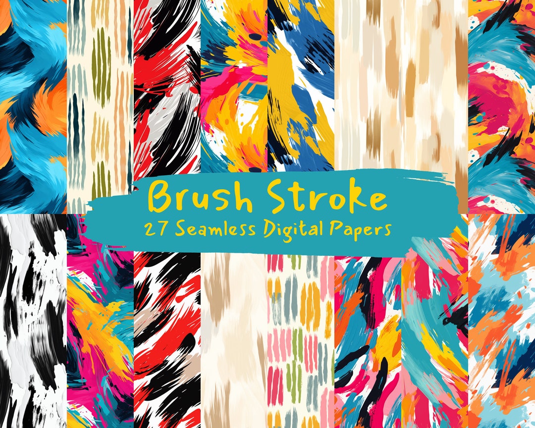 Brush Stroke Pattern Seamless Digital Papers - Tile Patterns Printable ...