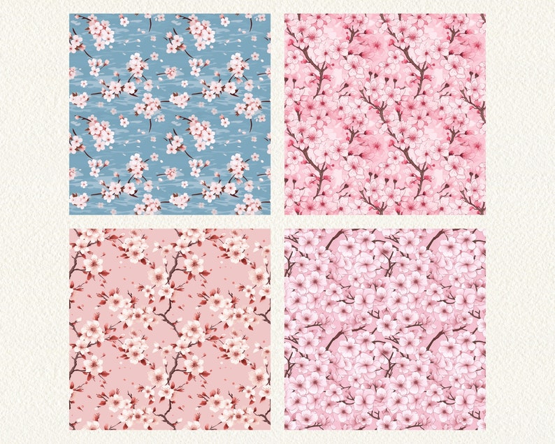 Sakura Pattern Seamless Digital Papers Tile Patterns Printable ...